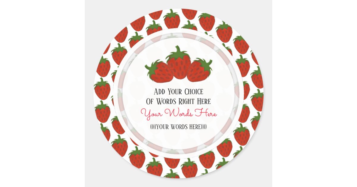 Custom Strawberry Classic Round Sticker | Zazzle