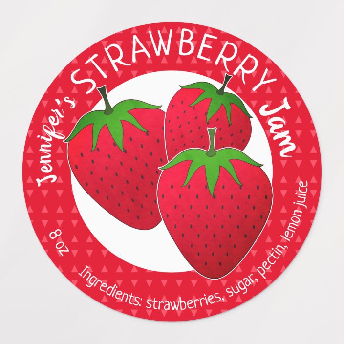 Custom Strawberry Jam Jar Labels | Zazzle.com