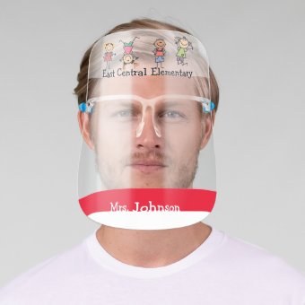 Custom Student and School Teacher Face Shield | Zazzle