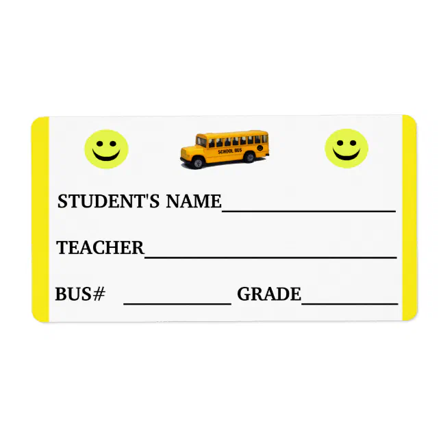 Custom Student ID and Bus Number Sticker | Zazzle