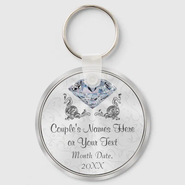 Custom Stunning yet Cheap Diamond Wedding Favors Keychain | Zazzle