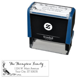 Custom Stylish Ornamental Floral Corner Border Self-inking Stamp | Zazzle