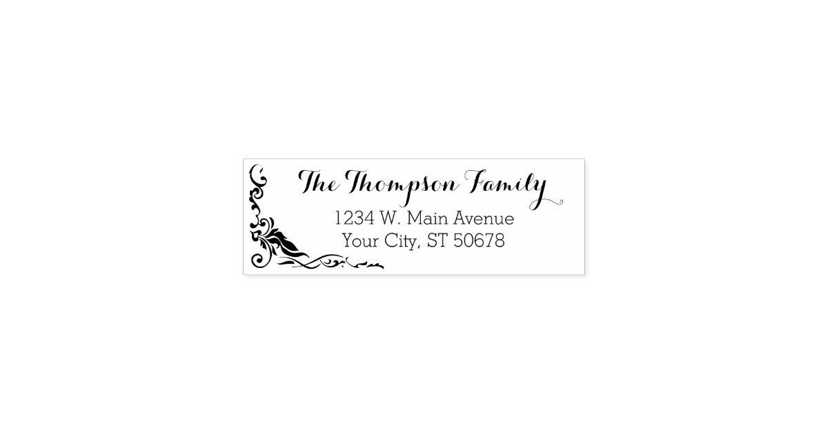 Custom Stylish Ornamental Floral Corner Border Self-inking Stamp | Zazzle