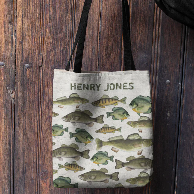 Custom Stylish Personalized Outdoor Fish Tote Bag | Zazzle