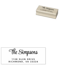 Custom Stylish Script Return Address Rubber Stamp | Zazzle