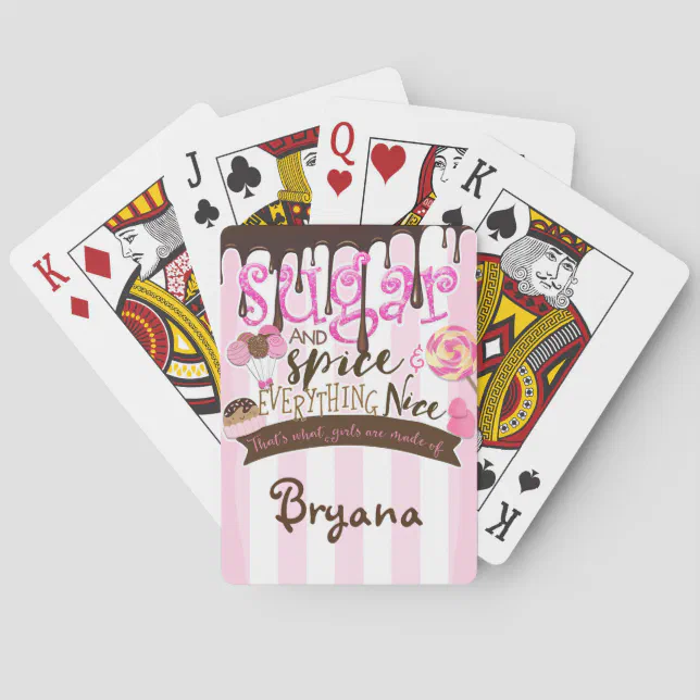 Custom Sugar & Spice Girls Pink Playing Cards | Zazzle