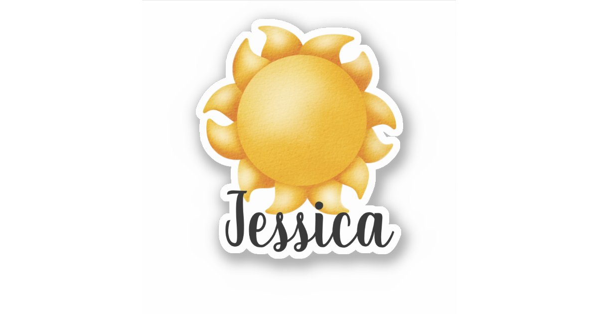 CUSTOM SUMMER SUN NAME STICKER | Zazzle
