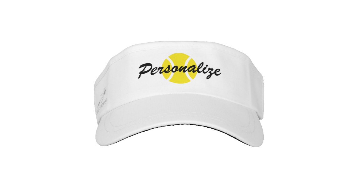 Custom sun visor cap for tennis player and coach | Zazzle