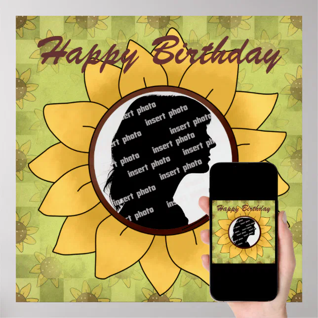 Custom Sunflower Birthday Poster | Zazzle