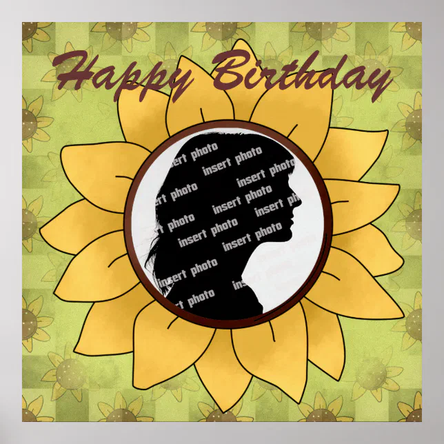 Custom Sunflower Birthday Poster | Zazzle