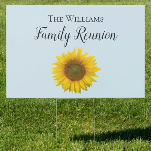 Custom Sunflower Family Reunion Sign | Zazzle
