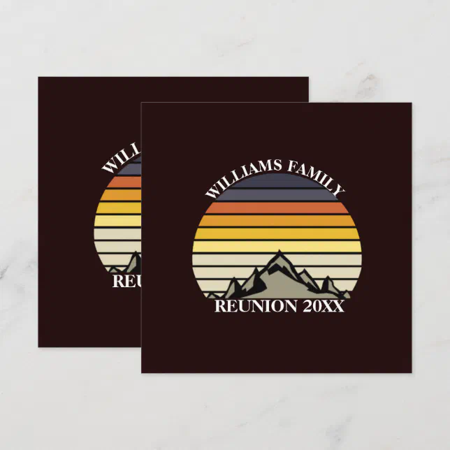 Custom Sunset Mountain Family Reunion Party Invitation | Zazzle