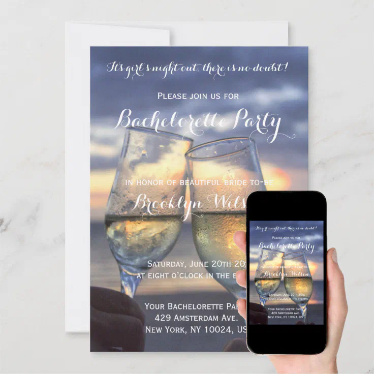 Custom Sunset On Beach Bachelorette Party Invites | Zazzle