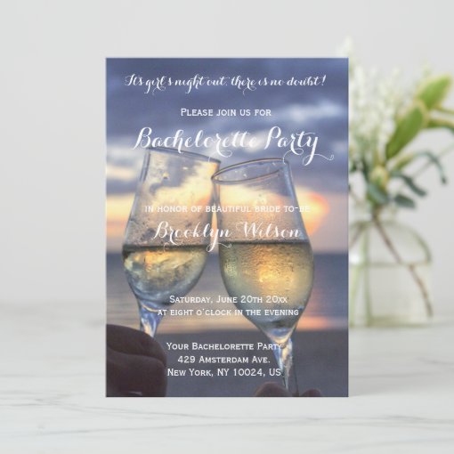 Custom Sunset On Beach Bachelorette Party Invites | Zazzle