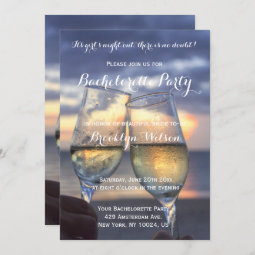 Custom Sunset On Beach Bachelorette Party Invites | Zazzle