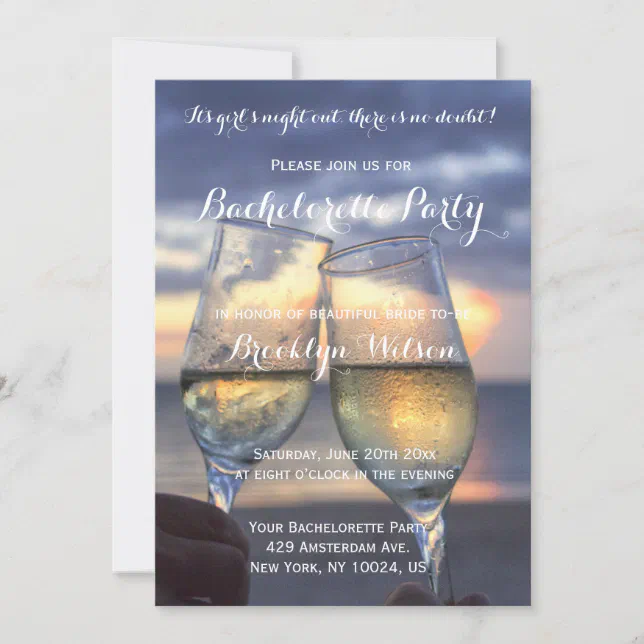 Custom Sunset On Beach Bachelorette Party Invites | Zazzle