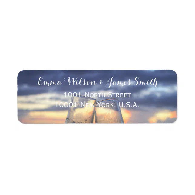 Custom Sunset On The Beach Return Address Labels | Zazzle