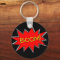 Custom Superhero Bomb Boom Sound Effect Template Keychain | Zazzle