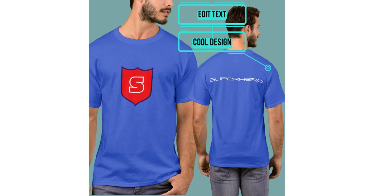 Custom Superhero Changeable Shield Geek Tee | Zazzle
