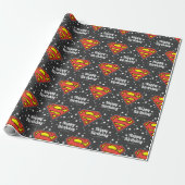 Custom Superman Logo Happy Birthday Wrapping Paper | Zazzle
