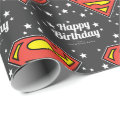 Custom Superman Logo Happy Birthday Wrapping Paper | Zazzle