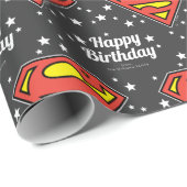 Custom Superman Logo Happy Birthday Wrapping Paper | Zazzle