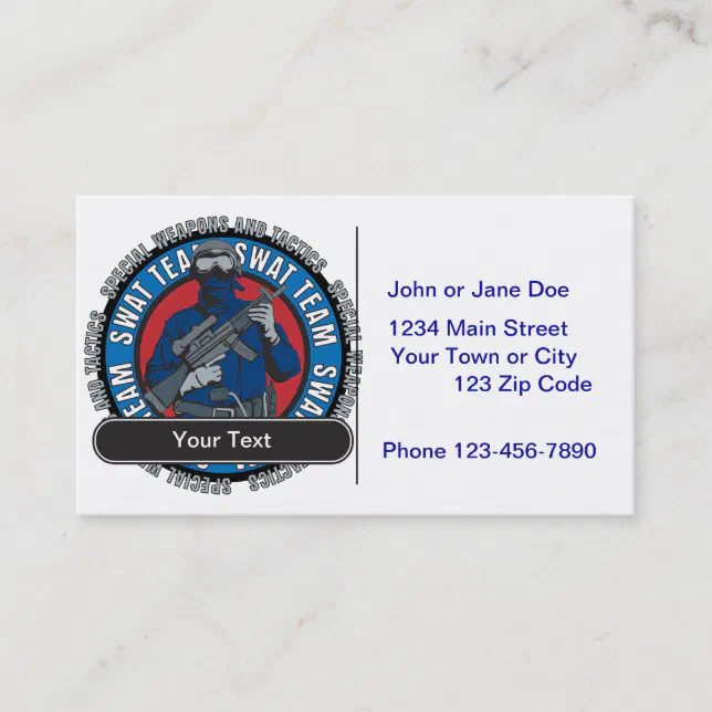 Custom SWAT Team Business Card | Zazzle