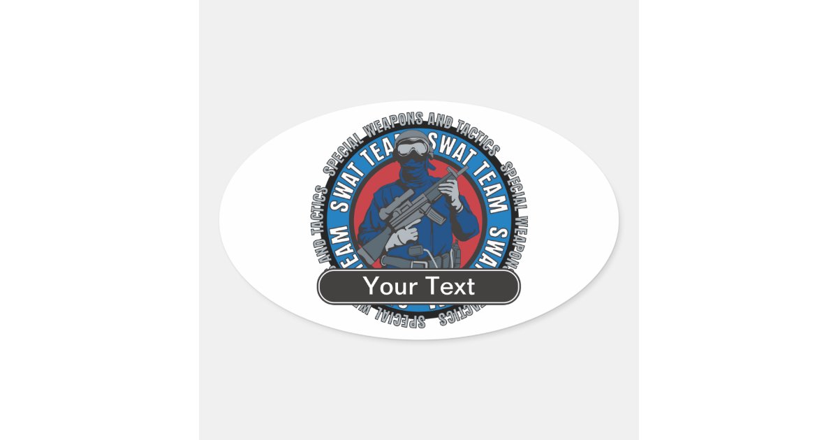 Custom SWAT Team Oval Sticker | Zazzle