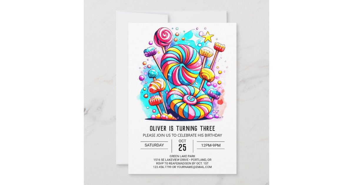 Custom Sweet Chocolate Editable Birthday Invitation | Zazzle