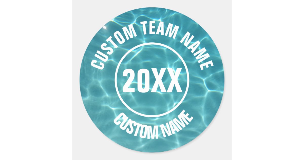 Custom swim team classic round sticker | Zazzle