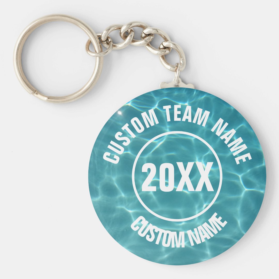 Custom swim team keychain | Zazzle