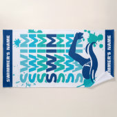 Custom Swim Team Towel Swim Athlete's Beach Towel | Zazzle