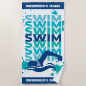 Custom Swim Team Towel Swim Athlete's Beach Towel | Zazzle