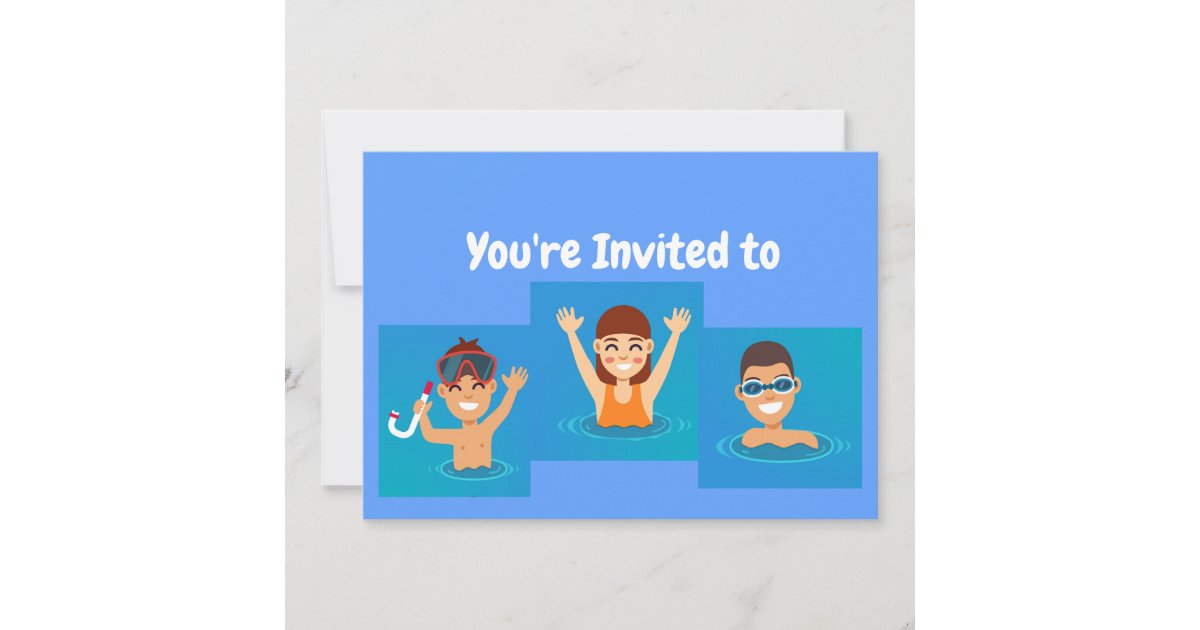 Custom Swimming Birthday Party Invitation | Zazzle