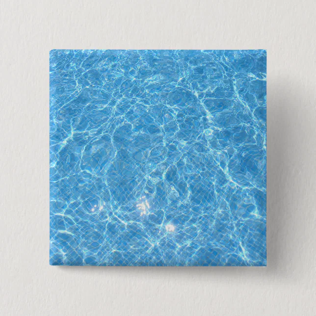 Custom Swimming Pool Blue Water Blank Template Button | Zazzle