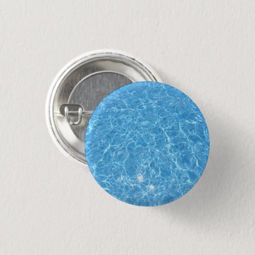 Custom Swimming Pool Blue Water Blank Template Button | Zazzle