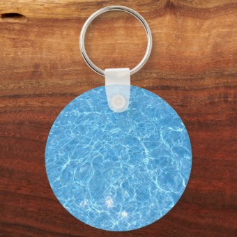Custom Swimming Pool Blue Water Blank Template Keychain | Zazzle