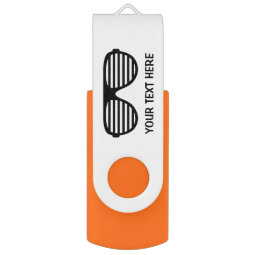 Custom swivel USB flash drive with sunglasses logo | Zazzle