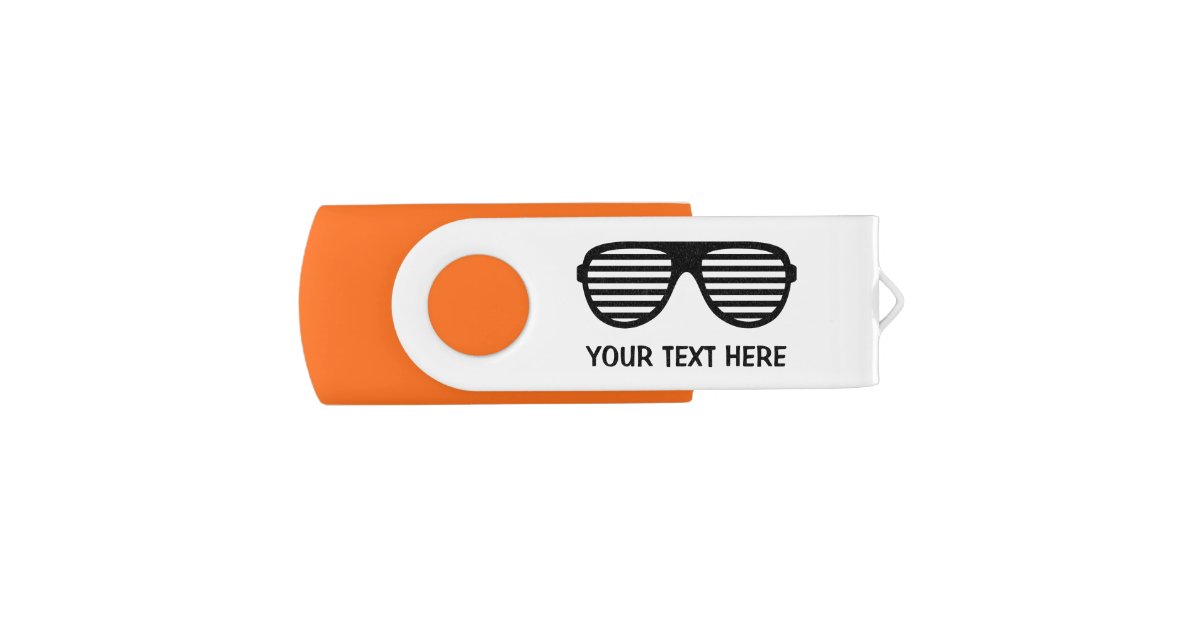 Custom swivel USB flash drive with sunglasses logo | Zazzle