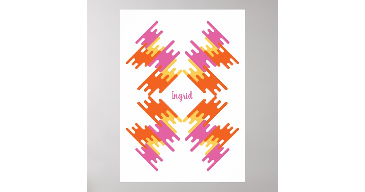 Custom, symmetric, geometric pattern poster | Zazzle