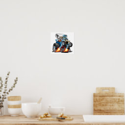 Custom T-bucket Roadster Hotrod Cartoon Poster | Zazzle
