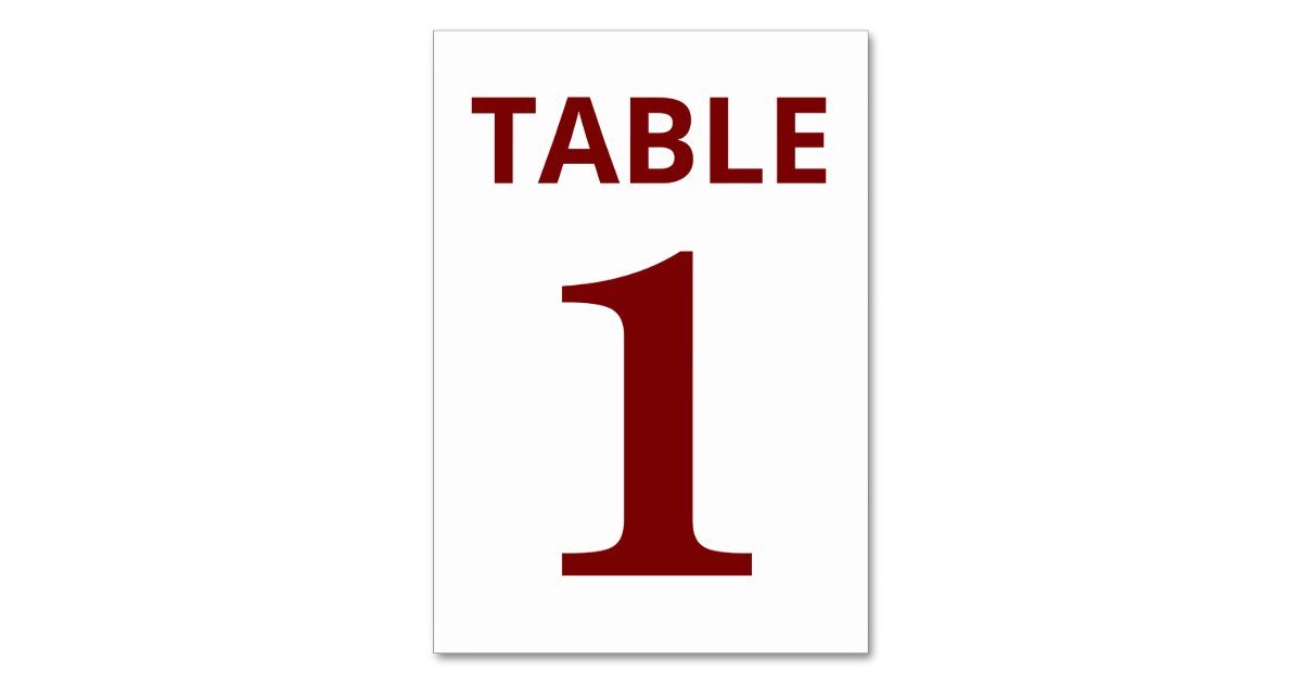CUSTOM TABLE NUMBER | Zazzle