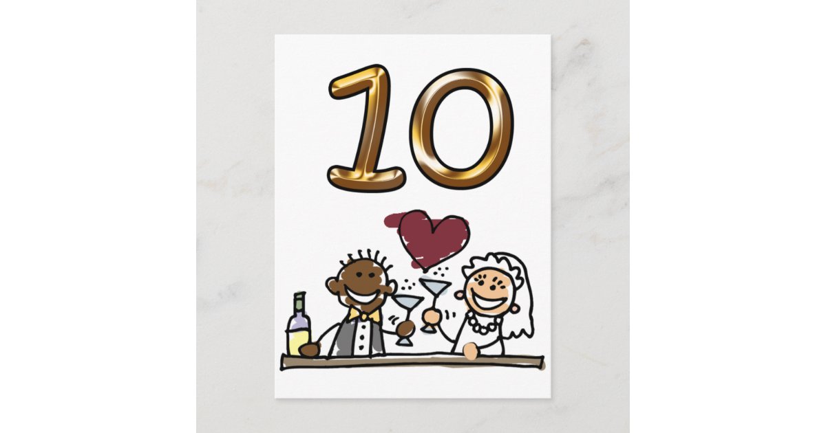 Custom Table Number 10 Postcards | Zazzle