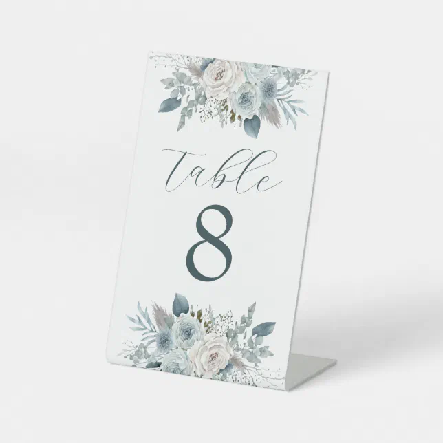 Custom Table Numbers (4"x6") Pedestal Sign | Zazzle