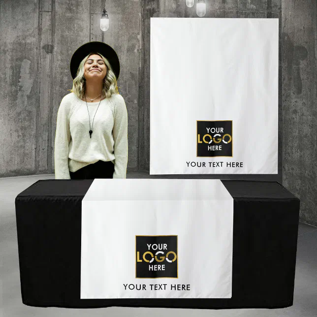 Custom Table Runner Banner Business Logo Events Tapestry | Zazzle