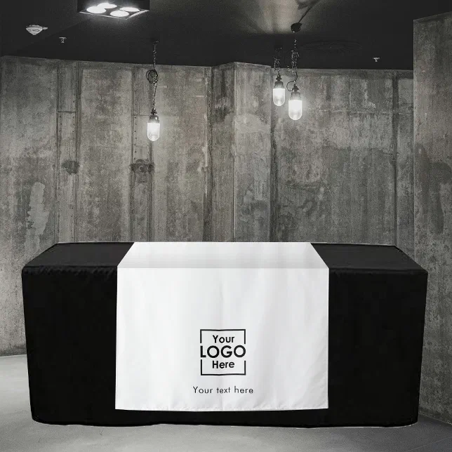 Custom Table Runner Banner Business Logo Text Tapestry | Zazzle