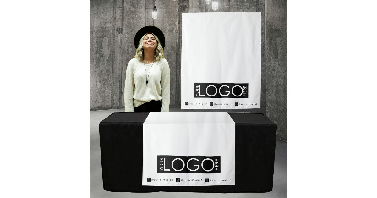Custom Table Runner Banner for Events White Tapestry | Zazzle