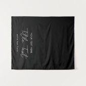 Custom Table Runner Banner Modern Script Black Tapestry | Zazzle