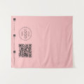 Custom Table Runner Banner Pink Business QR Code Tapestry | Zazzle