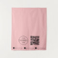 Custom Table Runner Banner Pink Business QR Code Tapestry | Zazzle